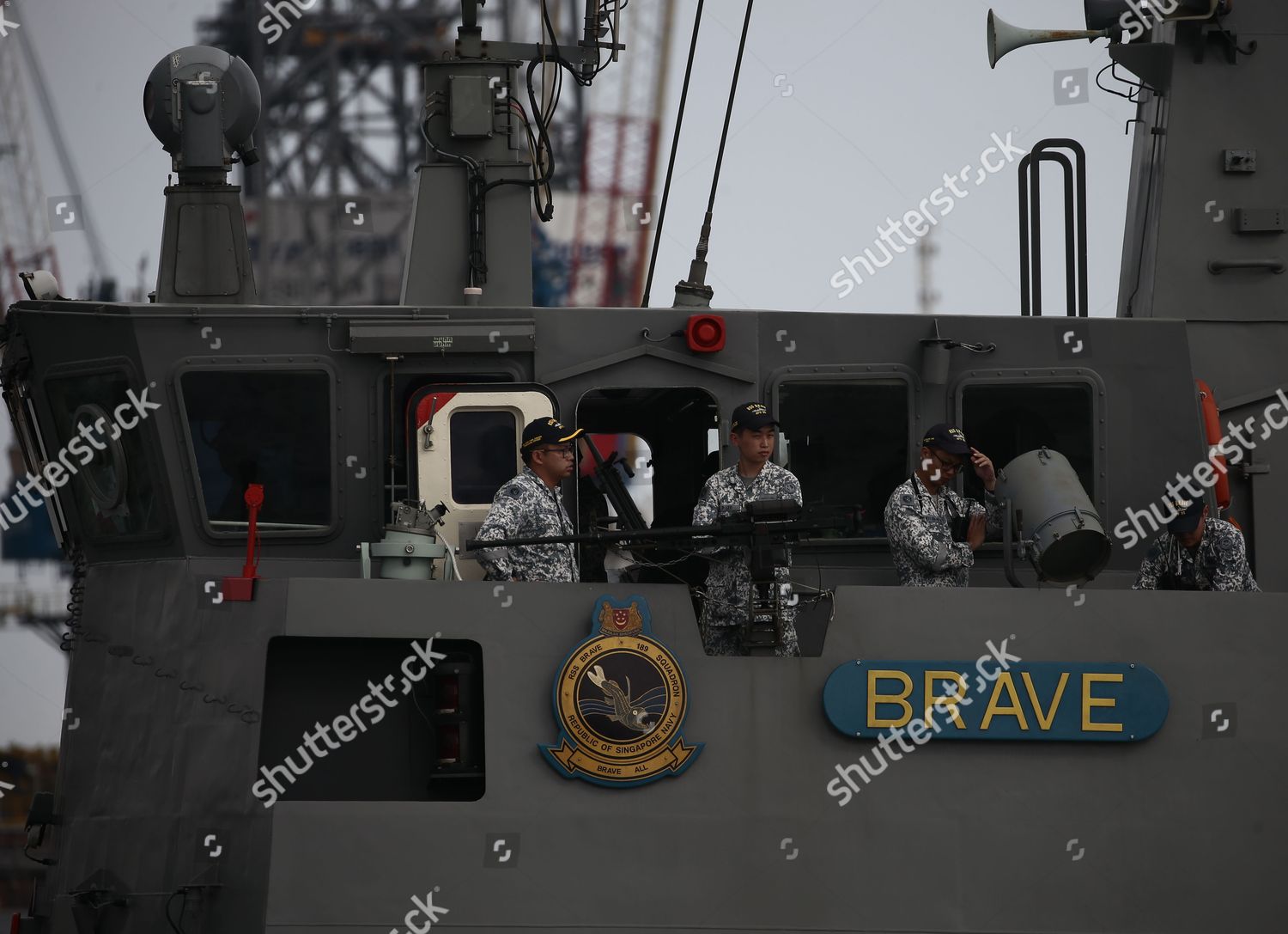 Republic Singapore Navy Crewmen Stand Next Editorial Stock Photo ...
