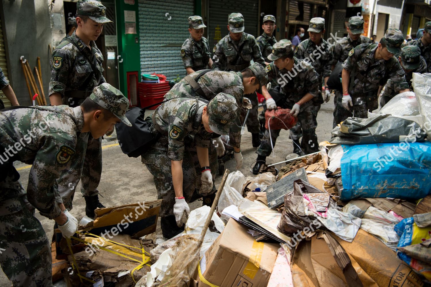 Officers Soldiers Help Relief Work Disaster Editorial Stock Photo ...