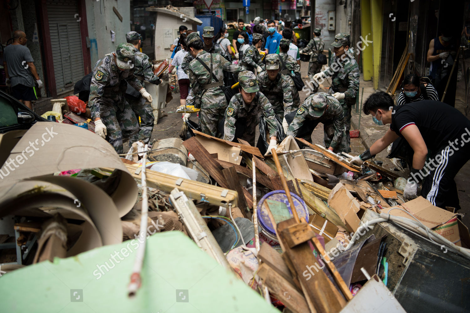 Officers Soldiers Help Relief Work Disaster Editorial Stock Photo ...