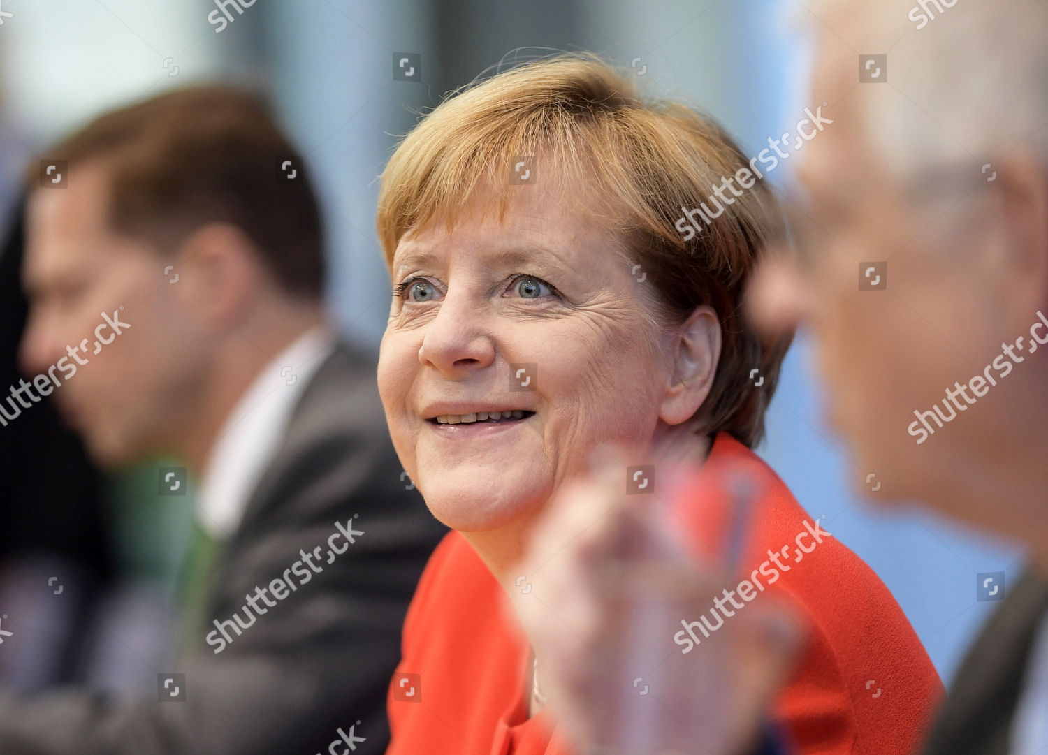 German Chancellor Angela Merkel Arrives Her Editorial Stock Photo ...
