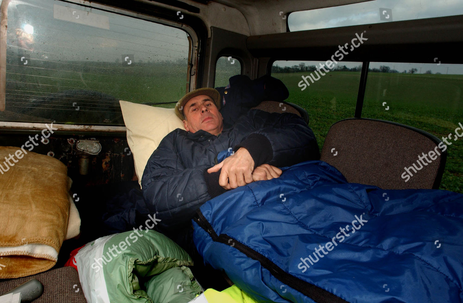 Jeremy Whaley Spends Another Cold Night Editorial Stock Photo - Stock ...