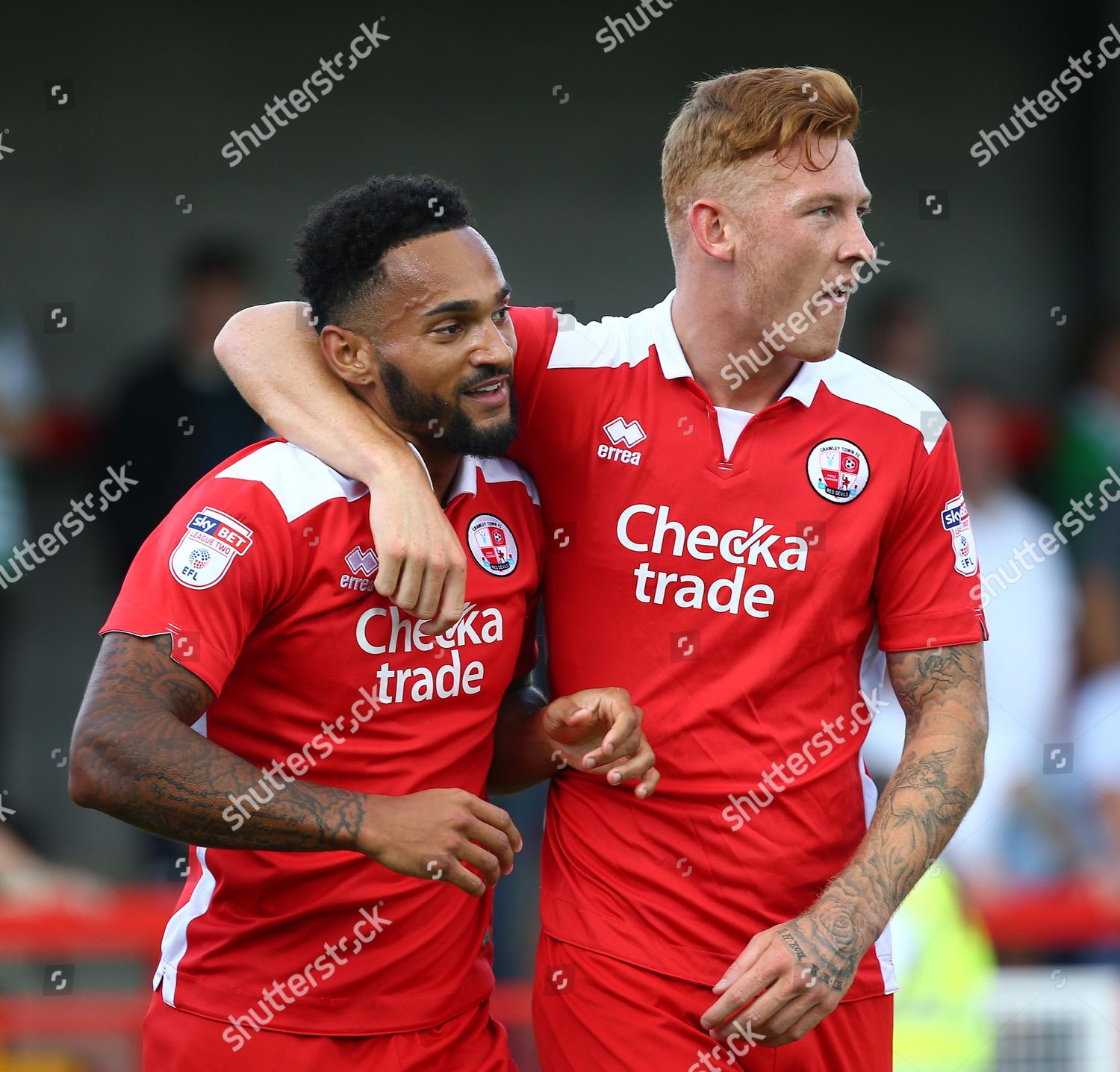 Jordan Roberts L Crawley Celebrates Scoring Editorial Stock Photo ...