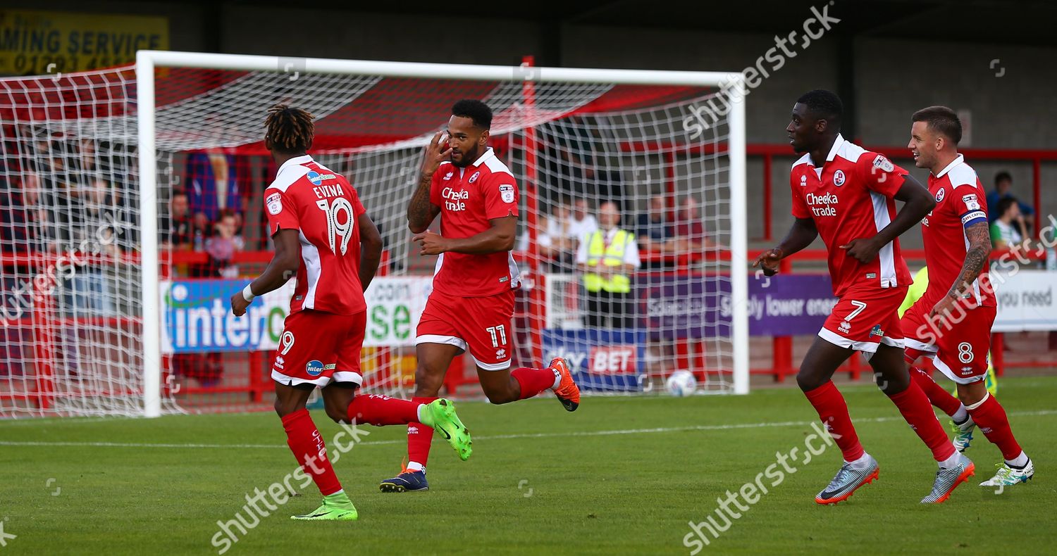 Jordan Roberts Crawley Celebrates Scoring During Editorial Stock Photo ...