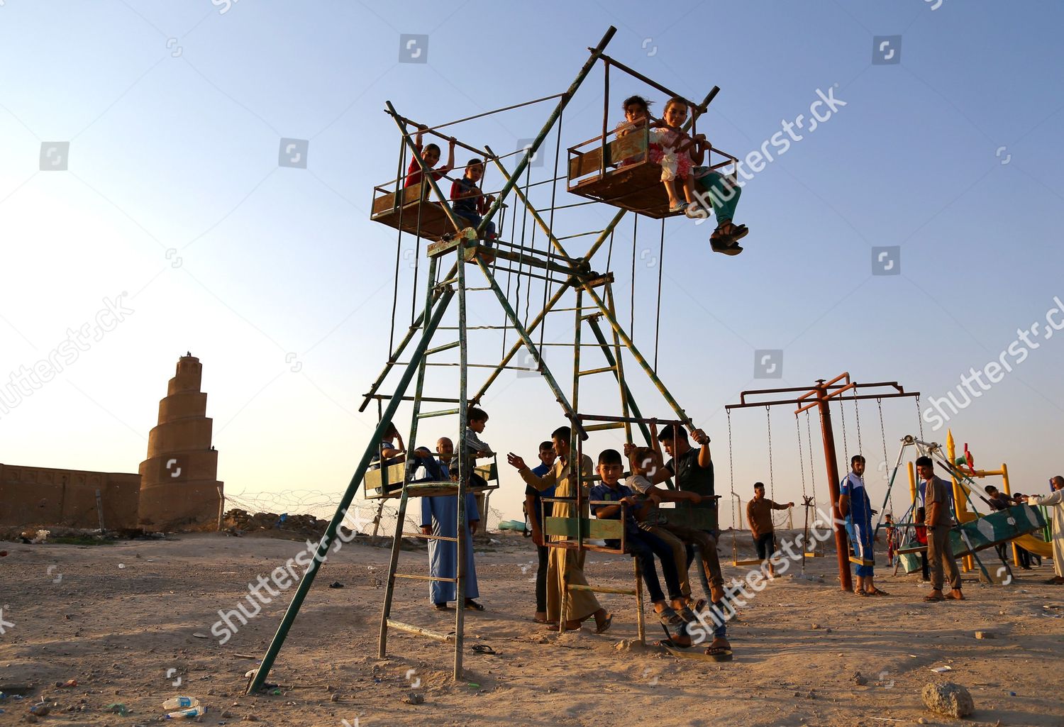 Iraqis Children Play On Swing Near Editorial Stock Photo - Stock Image ...