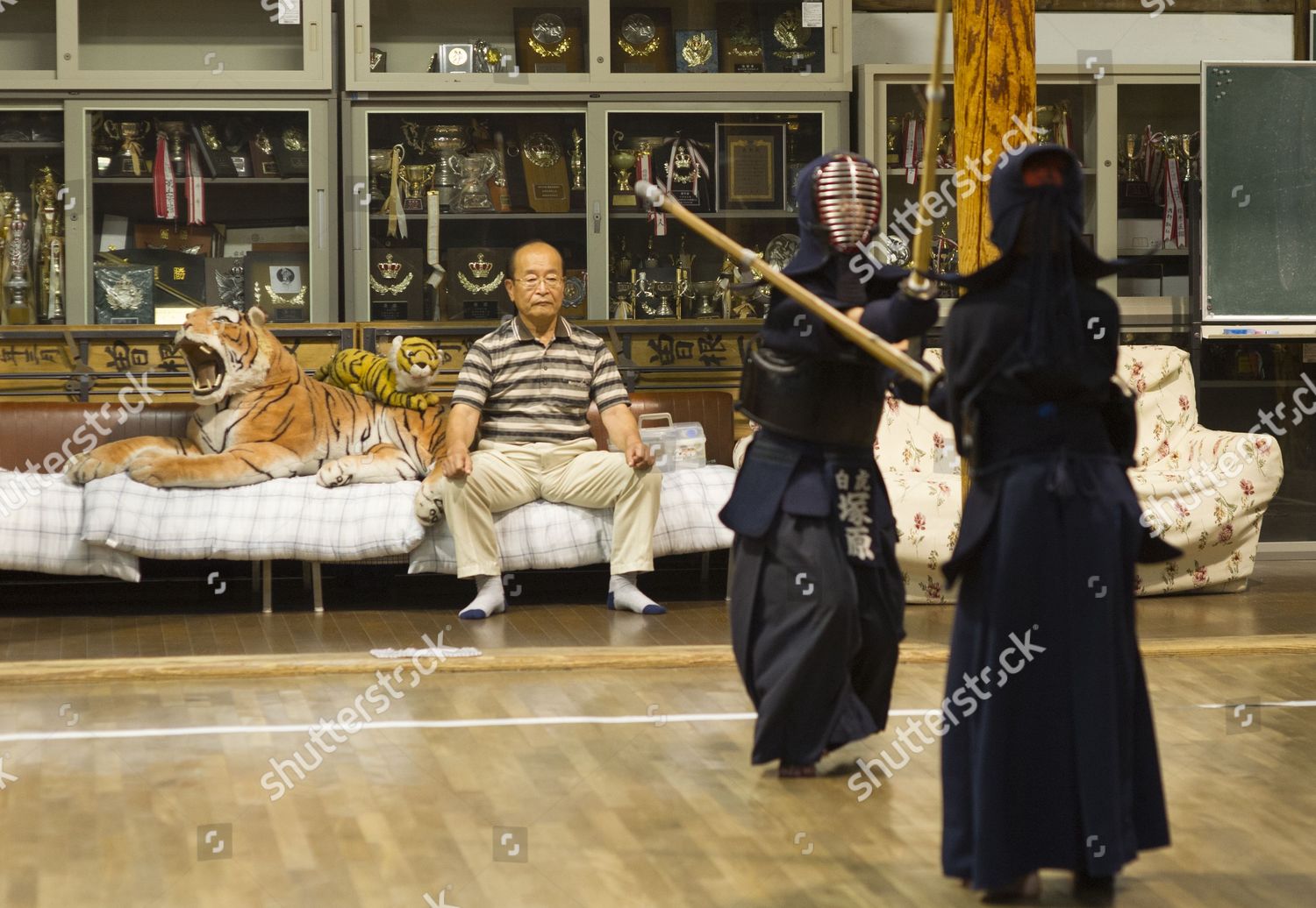 Local Elder Observes Children Practicing Kendo Editorial Stock Photo ...