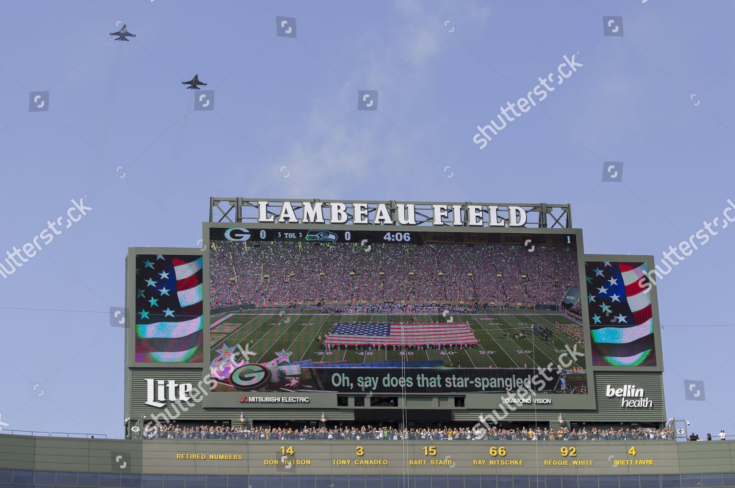 Jets Fly Over Stadium During National Editorial Stock Photo - Stock ...