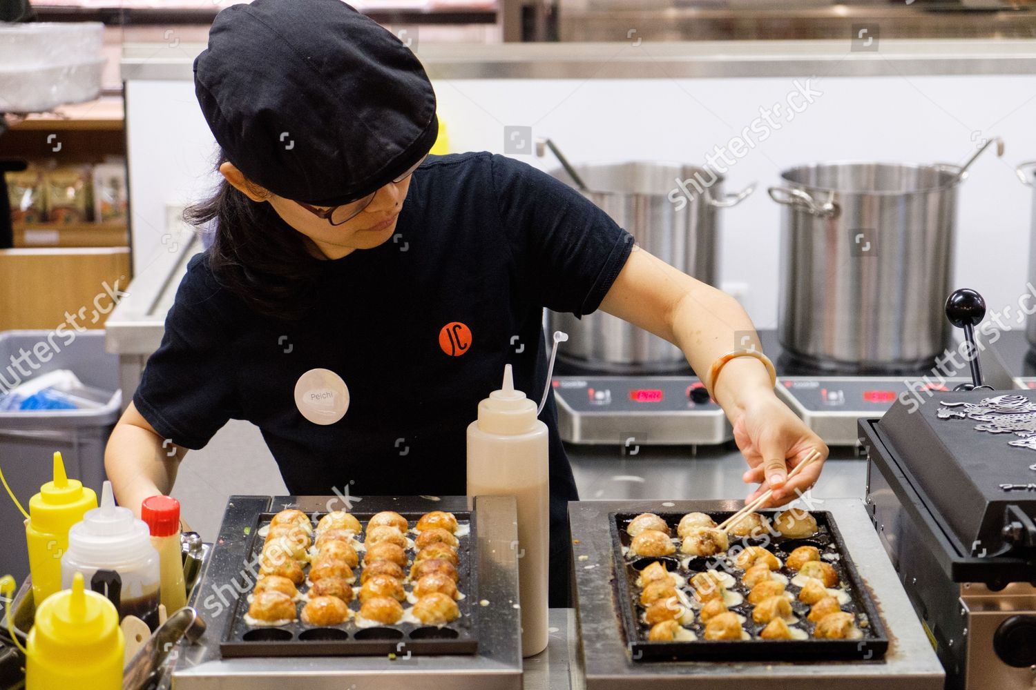 Staff Members Cooking Octopus Balls Kitchen Editorial Stock Photo ...