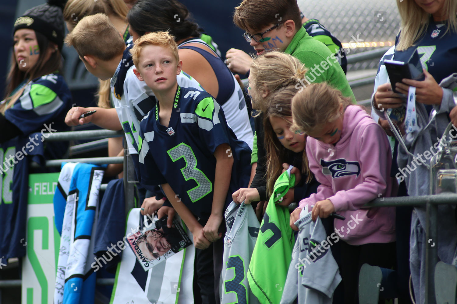 Seahawks Fan Looks Jumbotron Before Game Editorial Stock Photo - Stock ...
