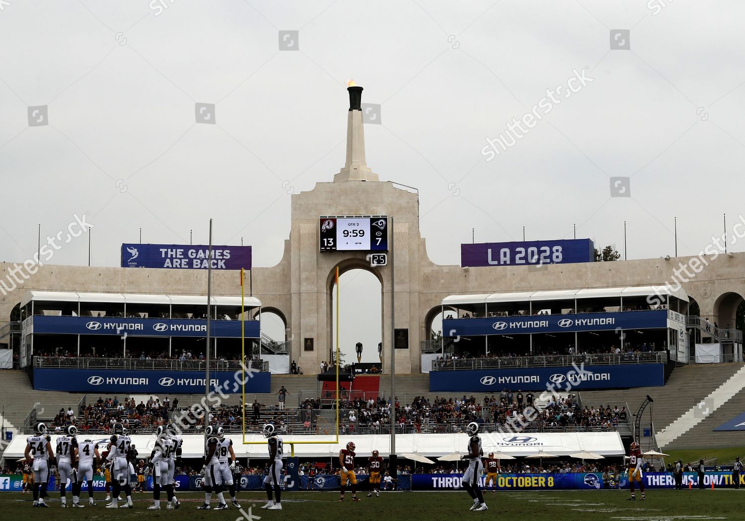 Cauldron Los Angeles Memorial Coliseum Lit Editorial Stock Photo ...