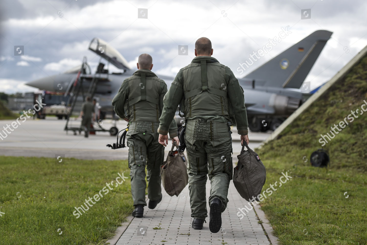 Pilots Walk Towards Eurofighter Airplane German Editorial Stock Photo ...