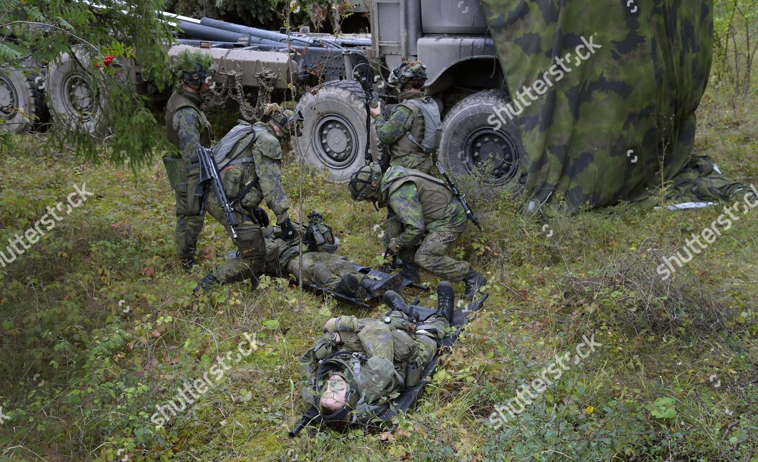 Finnish Military Unit Practice Tactical Treatment Editorial Stock Photo ...