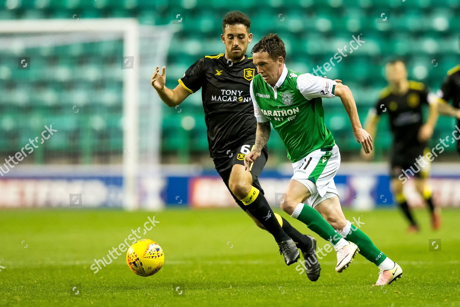 Hibernian Midfielder Danny Swanson 11 Bursts Editorial Stock Photo ...