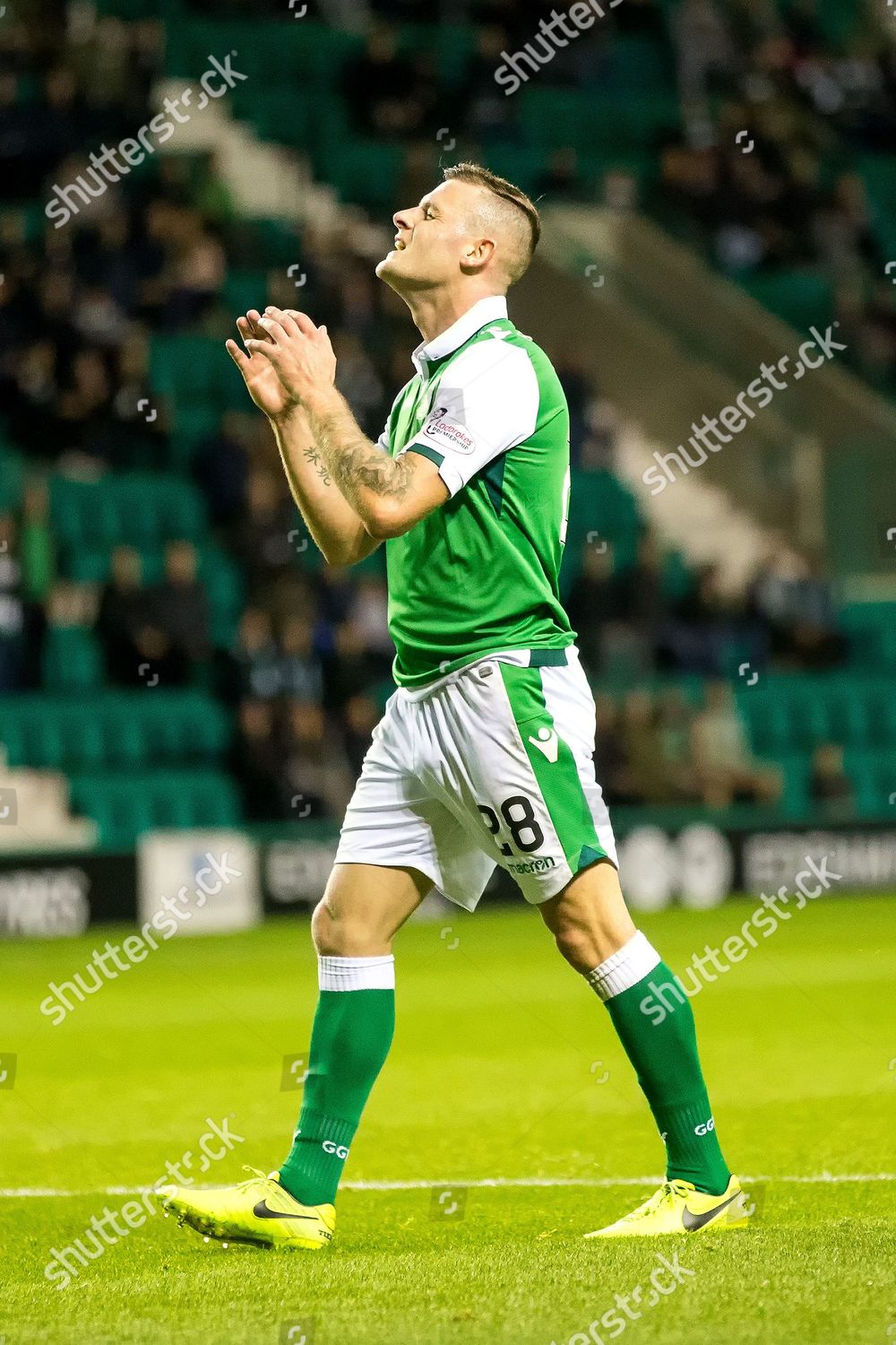Hibernian Forward Anthony Stokes 28 Reacts Editorial Stock Photo ...