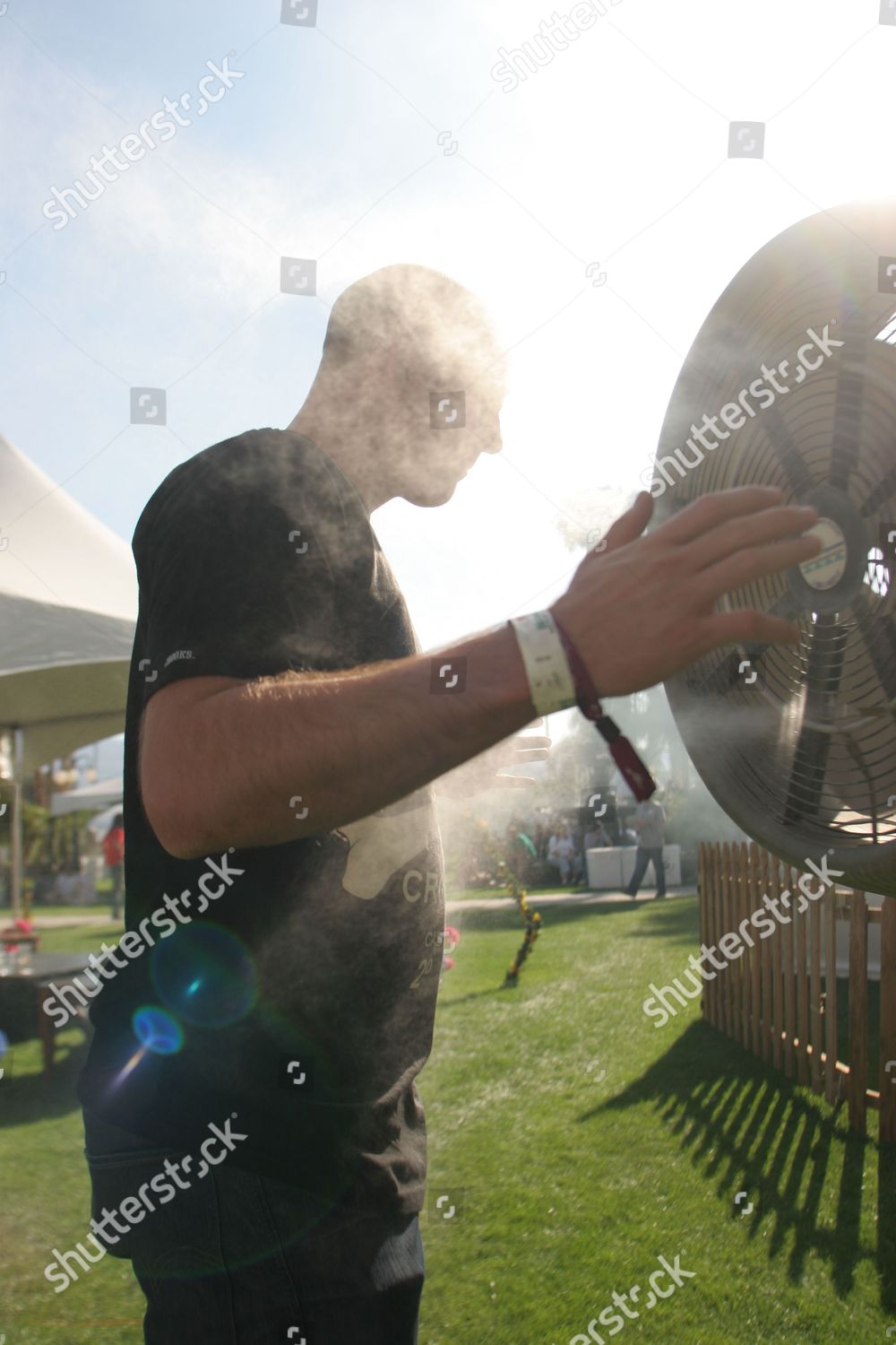 People Cooling Themselves Water Fan Editorial Stock Photo - Stock Image ...