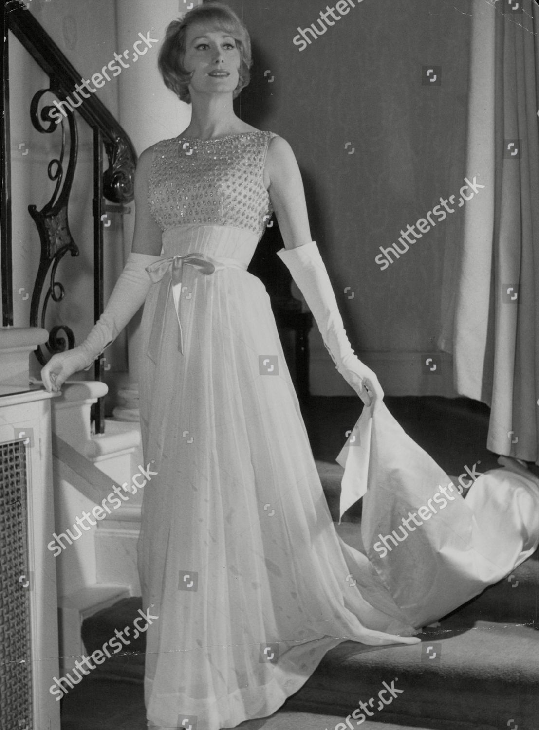 Fashion Model Helen Connor Wearing Evening Editorial Stock Photo ...