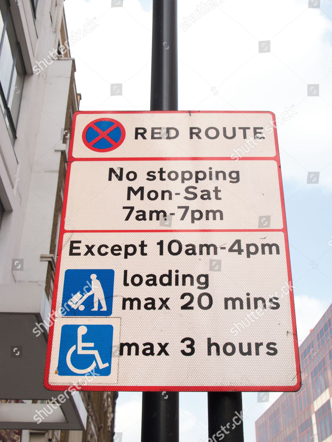 Red Route Traffic Information Sign Farringdon Editorial Stock Photo ...