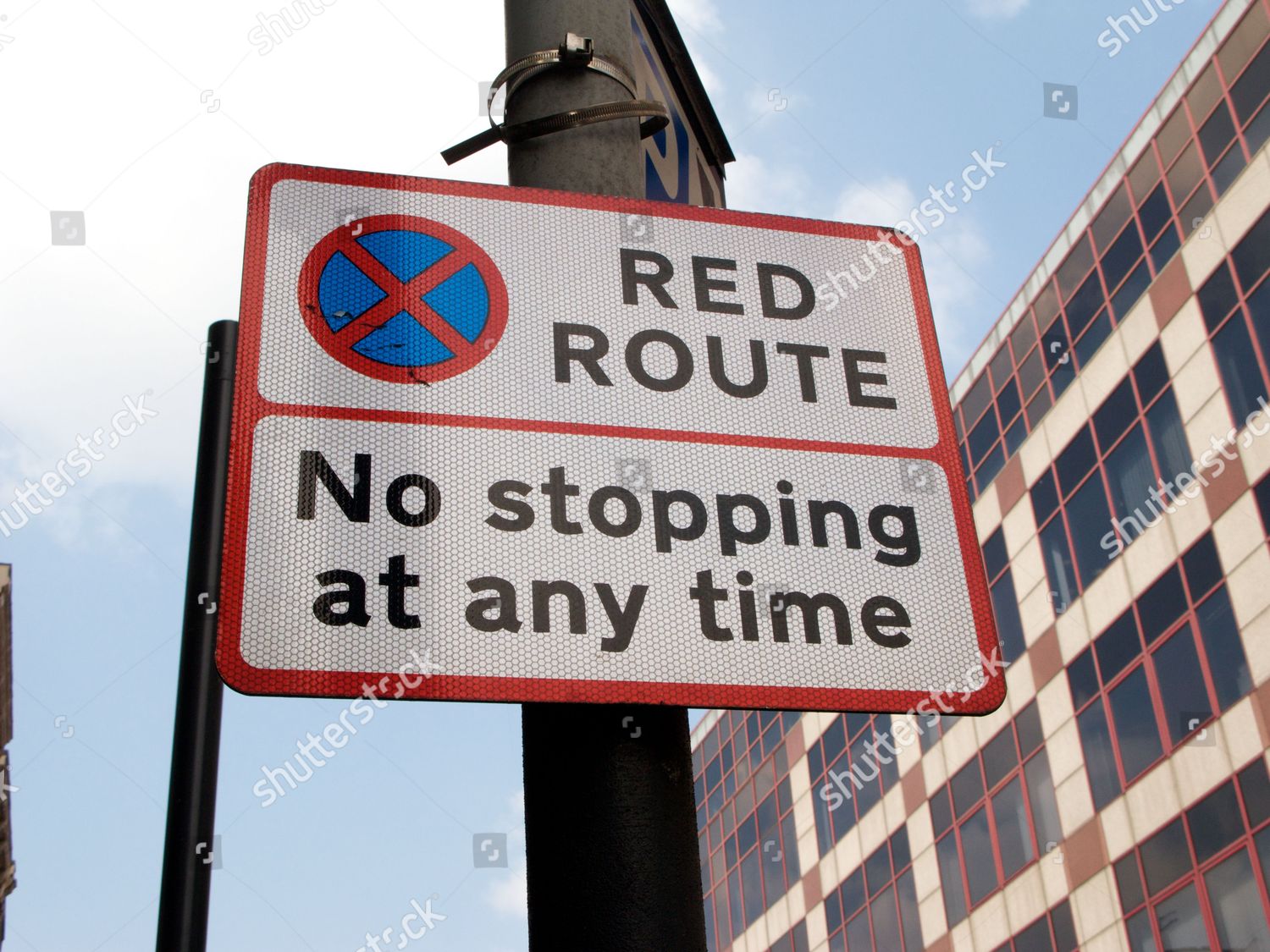Red Route Traffic Information Sign Farringdon Editorial Stock Photo ...
