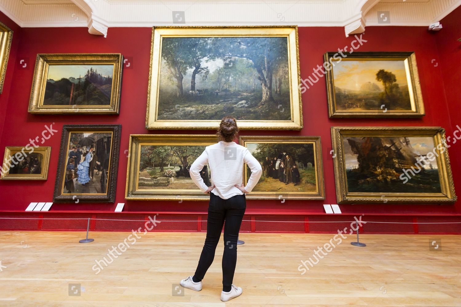 Phoebe Moore Looks Rehung Paintings By Editorial Stock Photo - Stock ...