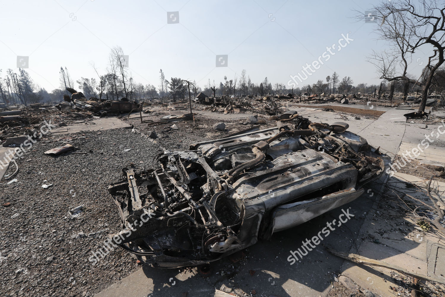 Flipped Over Burnt Out Car Santa Editorial Stock Photo - Stock Image ...