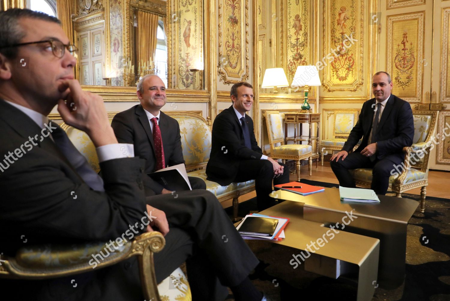 Laurent Berger Emmanuel Macron Pierreandre Imbert Editorial Stock Photo ...