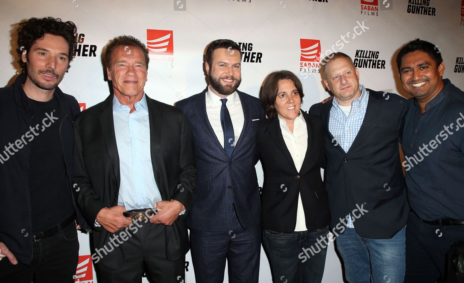 Arnold Schwarzenegger Taran Killam Kim Leadford Editorial Stock Photo ...