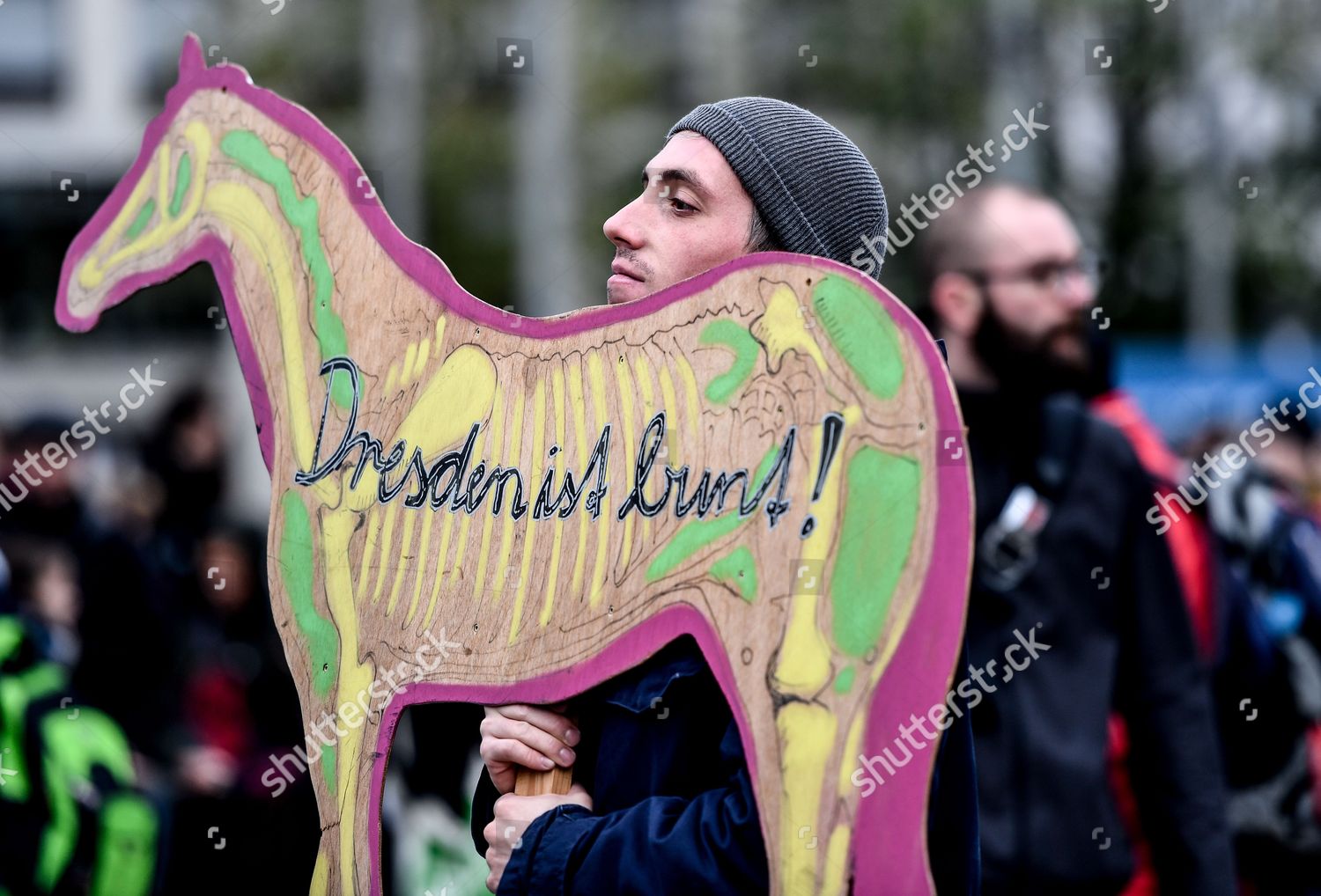 Participant Demonstration Against Pegida Patriotic Europeans Editorial ...
