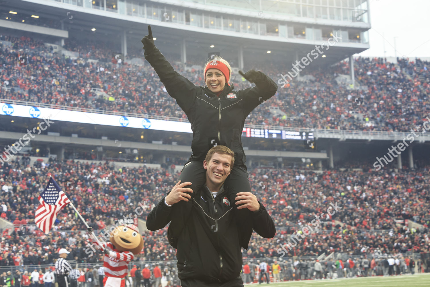 Ohio State Buckeyes Cheerleaders Celebrate After Editorial Stock Photo ...