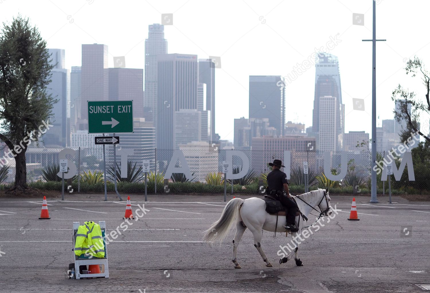 Mounted Police Officer Patrols Parking Outside Editorial Stock Photo ...