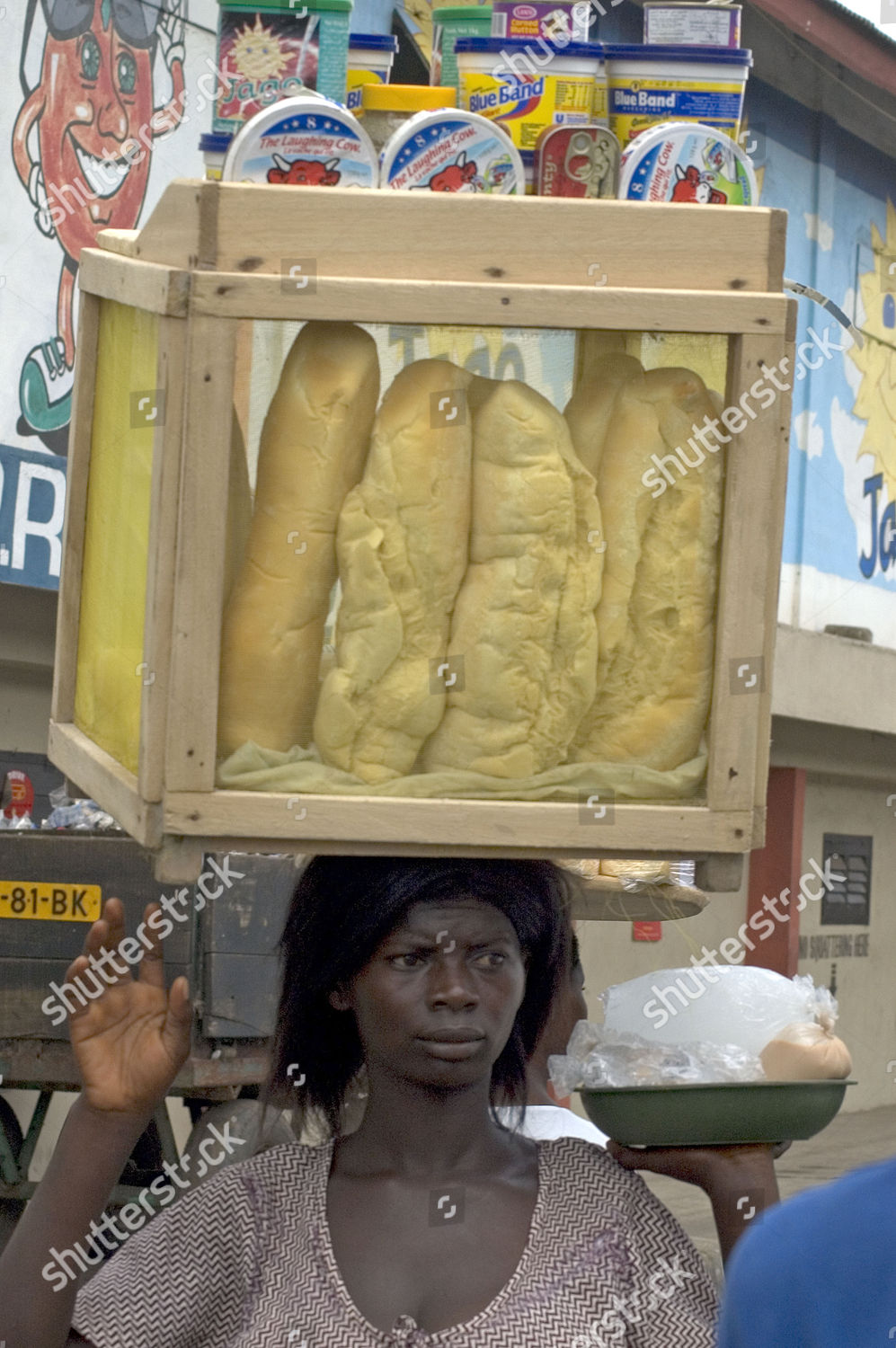 Ghanaian Woman Carrying Baguettes Cheese On Editorial Stock Photo ...