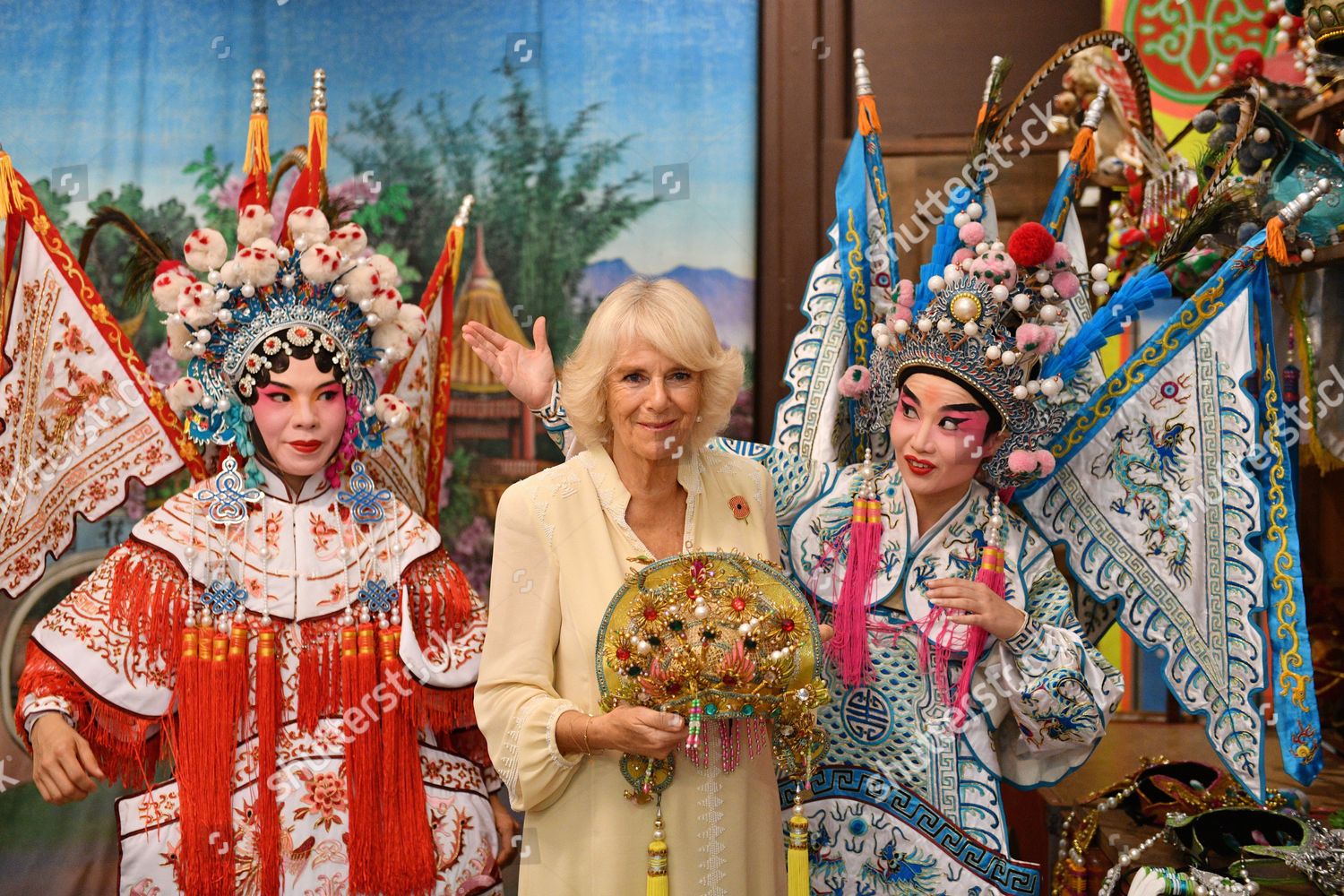 Camilla Duchess Cornwall Views Traditional Clothing Editorial Stock ...