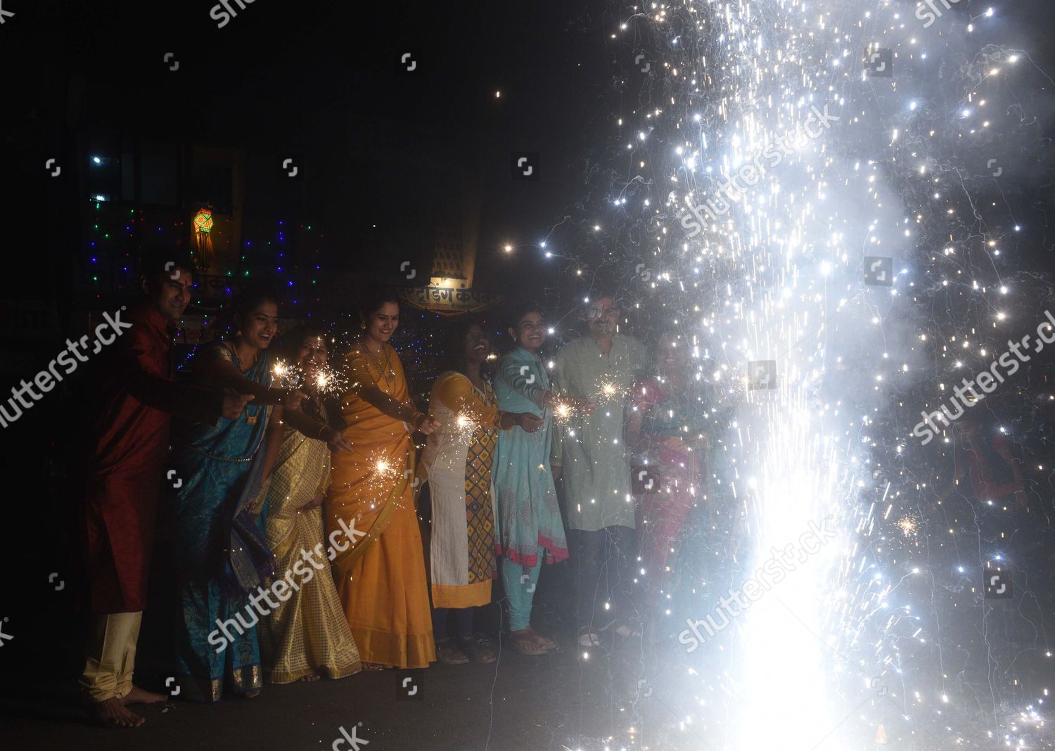 People Burst Fire Crackers Market Yard Editorial Stock Photo - Stock ...