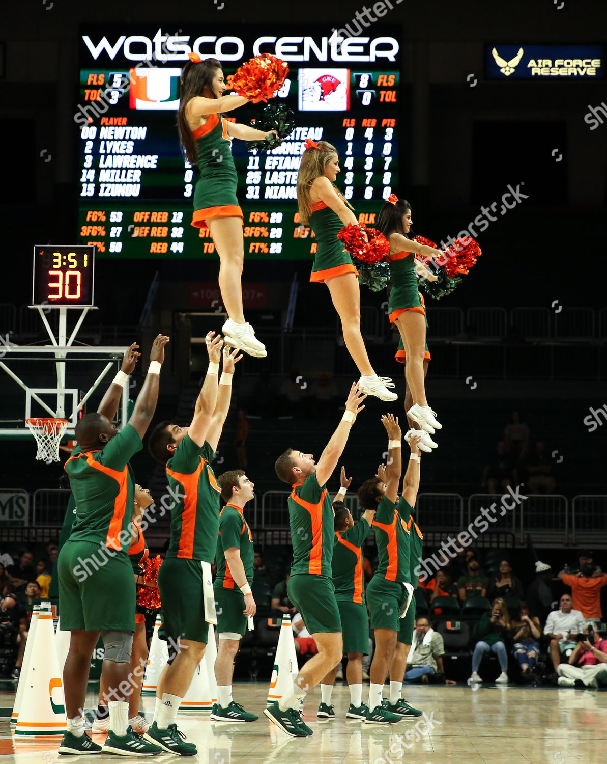 Miami Hurricanes Cheerleaders Perform During Ncaa Editorial Stock Photo ...