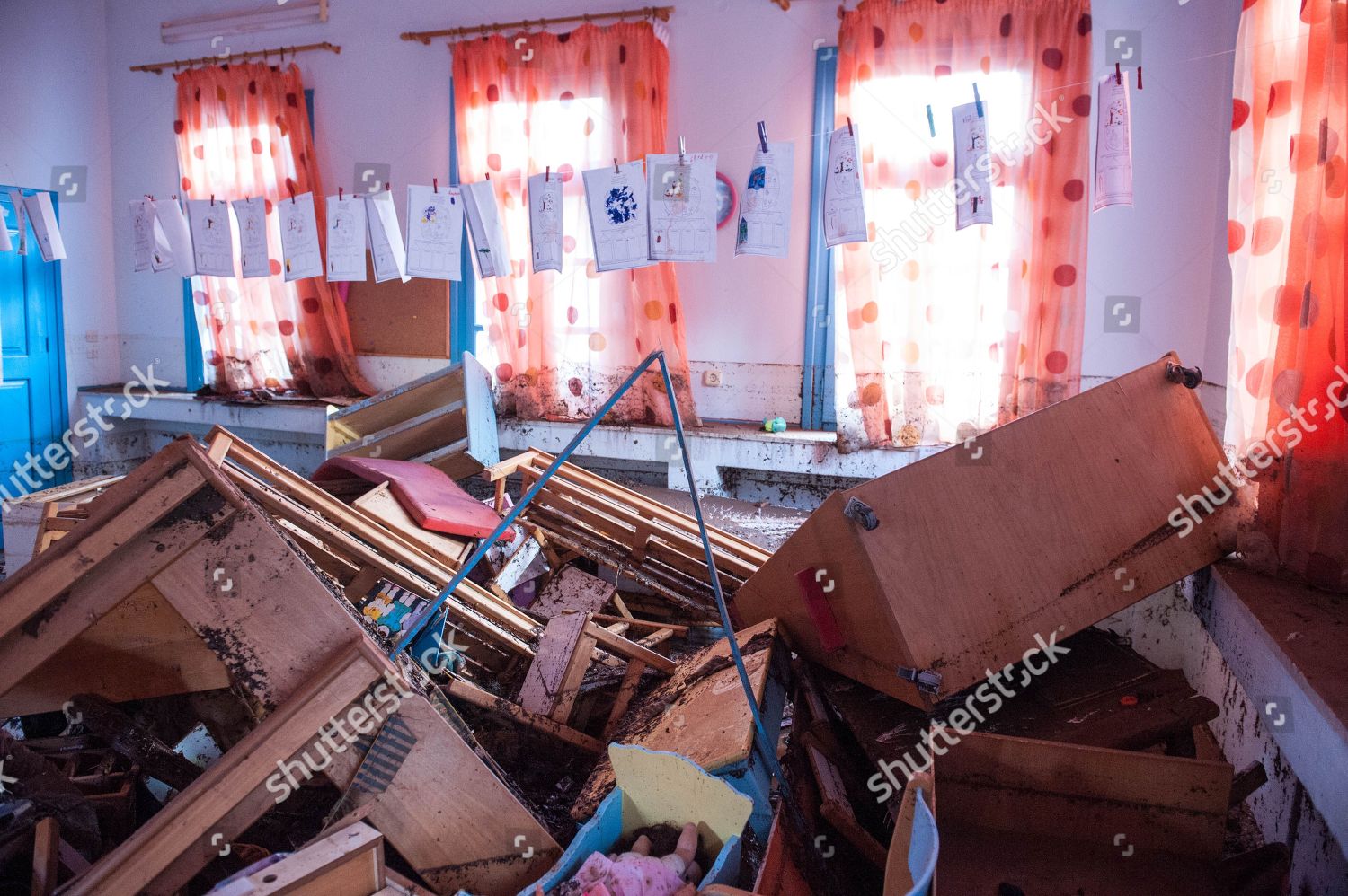Damaged Classroom Seen After Yesterday Evenings Editorial Stock Photo ...