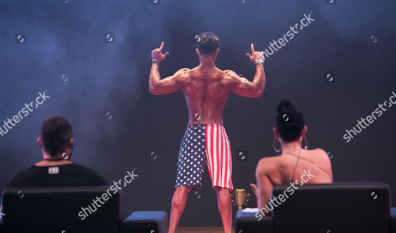 Contestant Poses During Show Turkey Bodybuilding Editorial Stock Photo ...