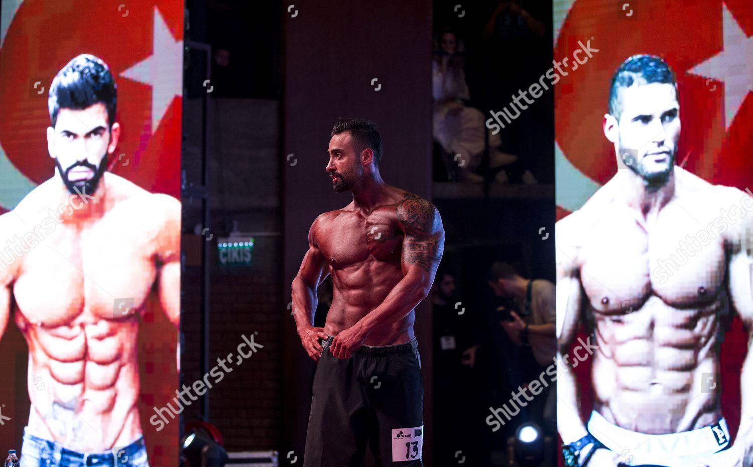 Contestant Poses During Show Turkey Bodybuilding Editorial Stock Photo ...