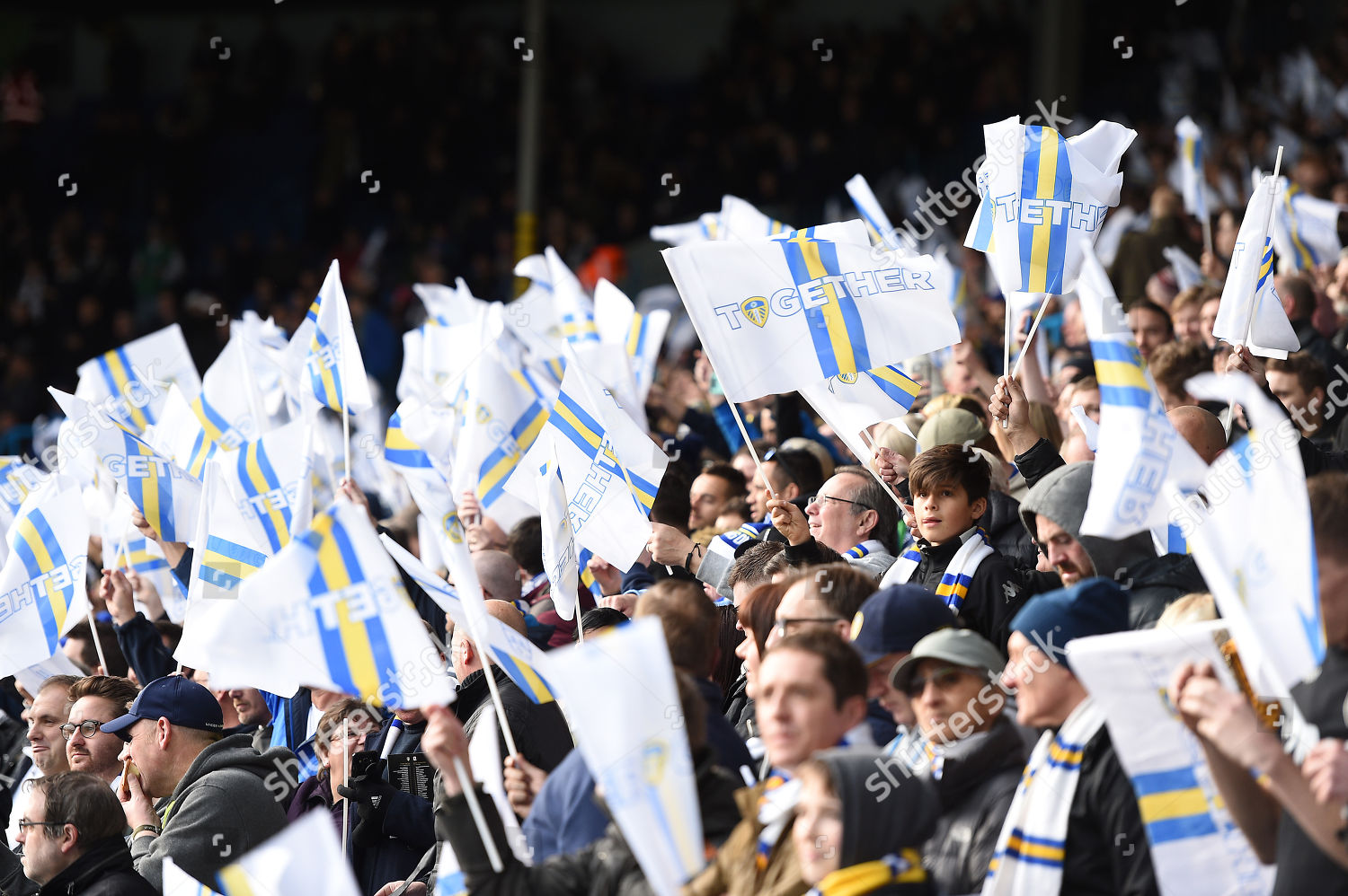 Leeds Fans Wave Flags Editorial Stock Photo - Stock Image | Shutterstock