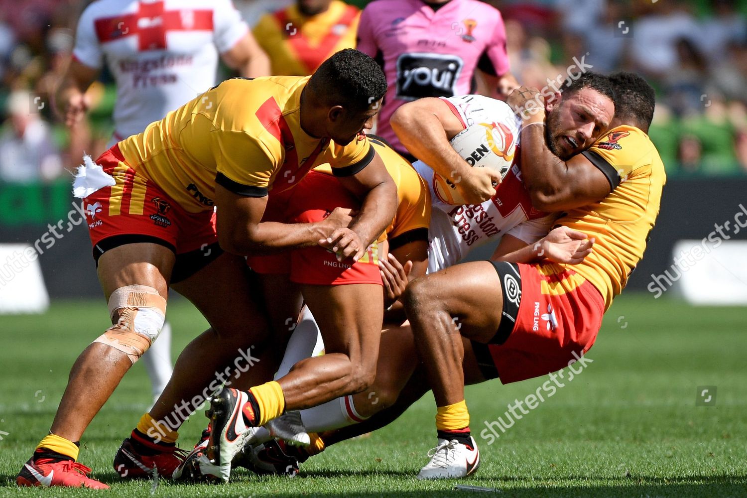 Luke Gale England 2r Tackled By Editorial Stock Photo - Stock Image ...