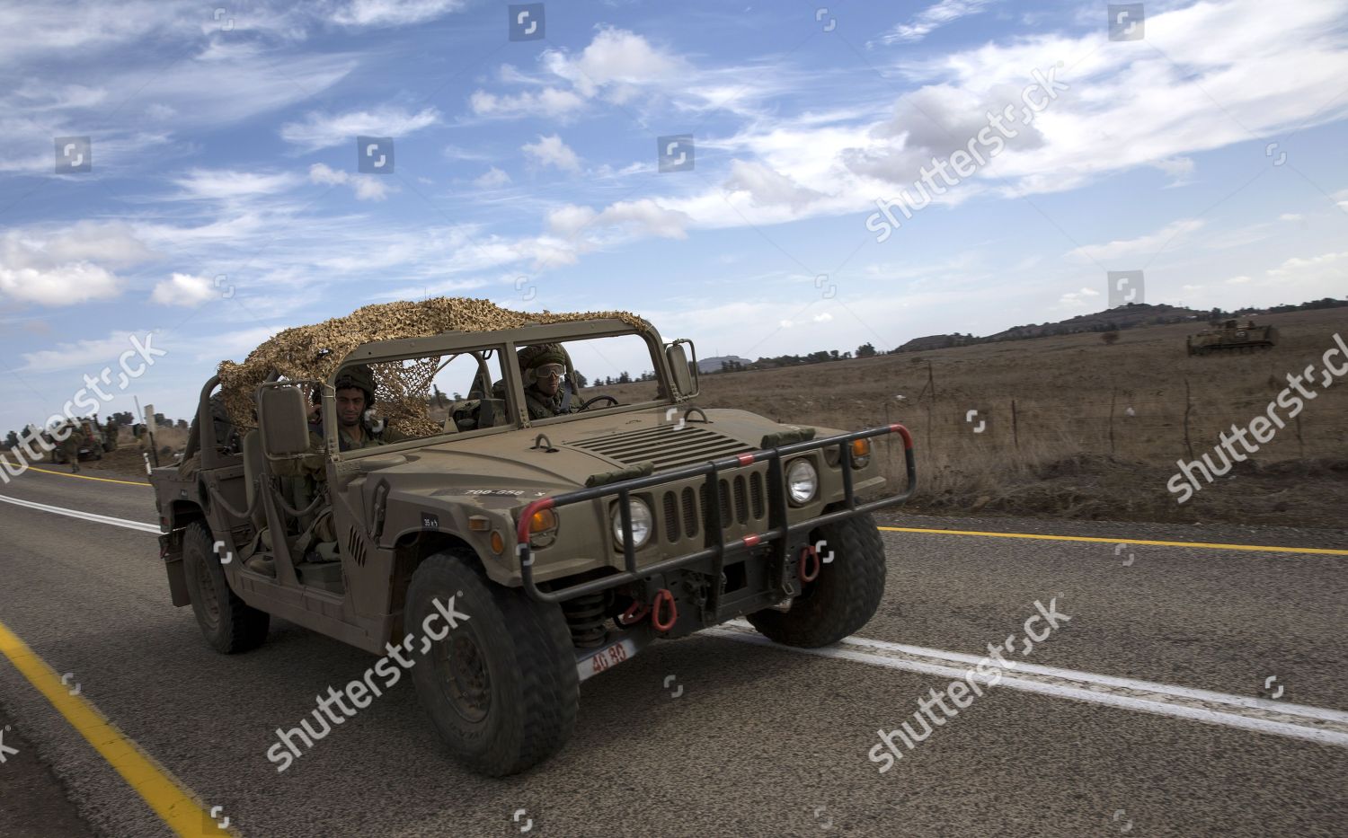 Israeli Soldiers Ride Army Humvee They Editorial Stock Photo - Stock ...