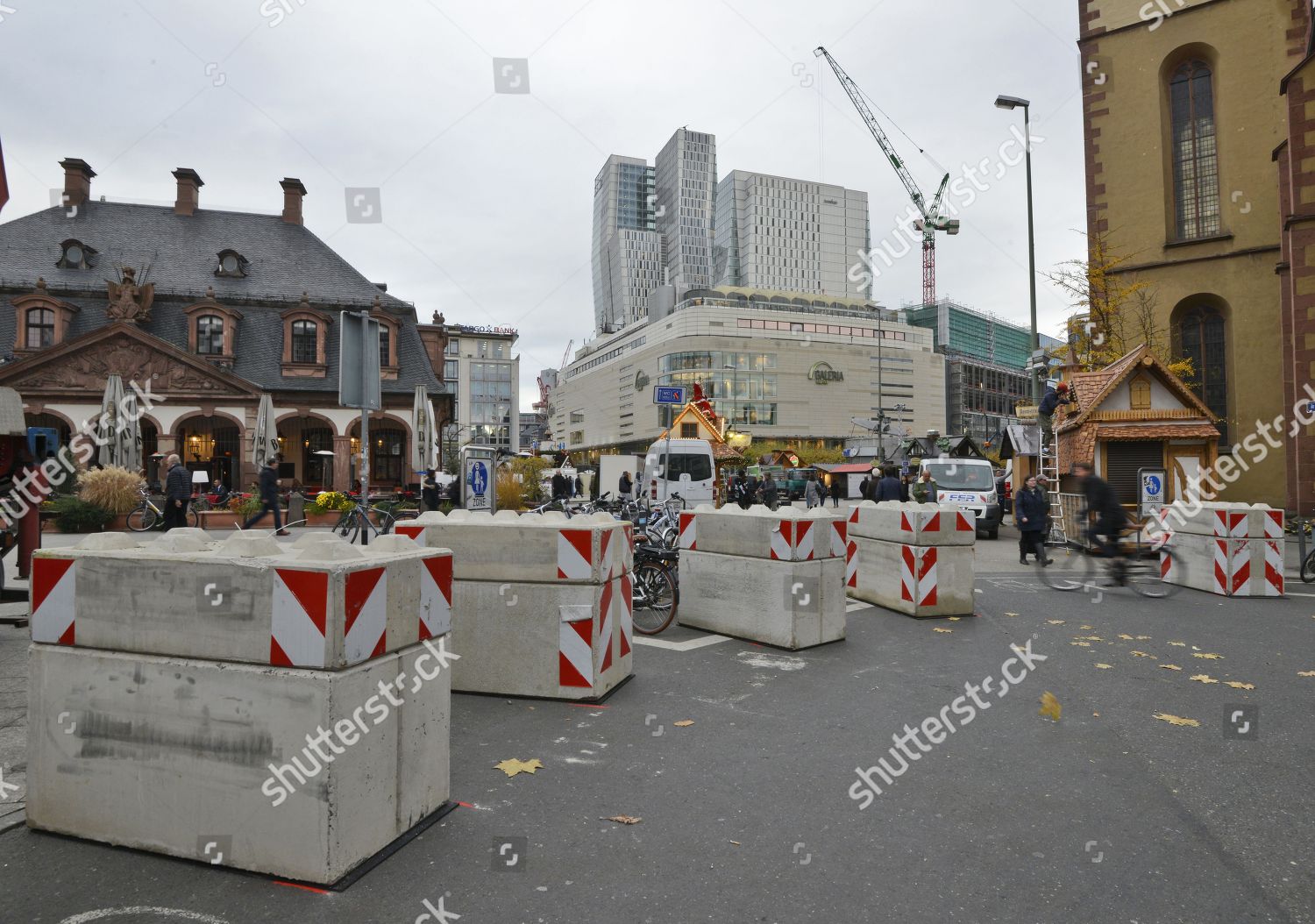 Cyclist Passes Through Heavy Concrete Blocks Editorial Stock Photo ...