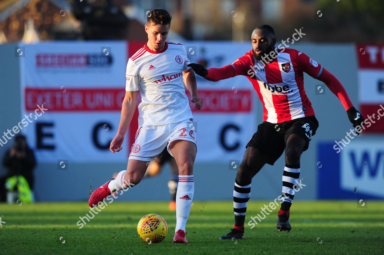 Callum Johnson Accrington Stanley Battles Ball Editorial Stock Photo ...