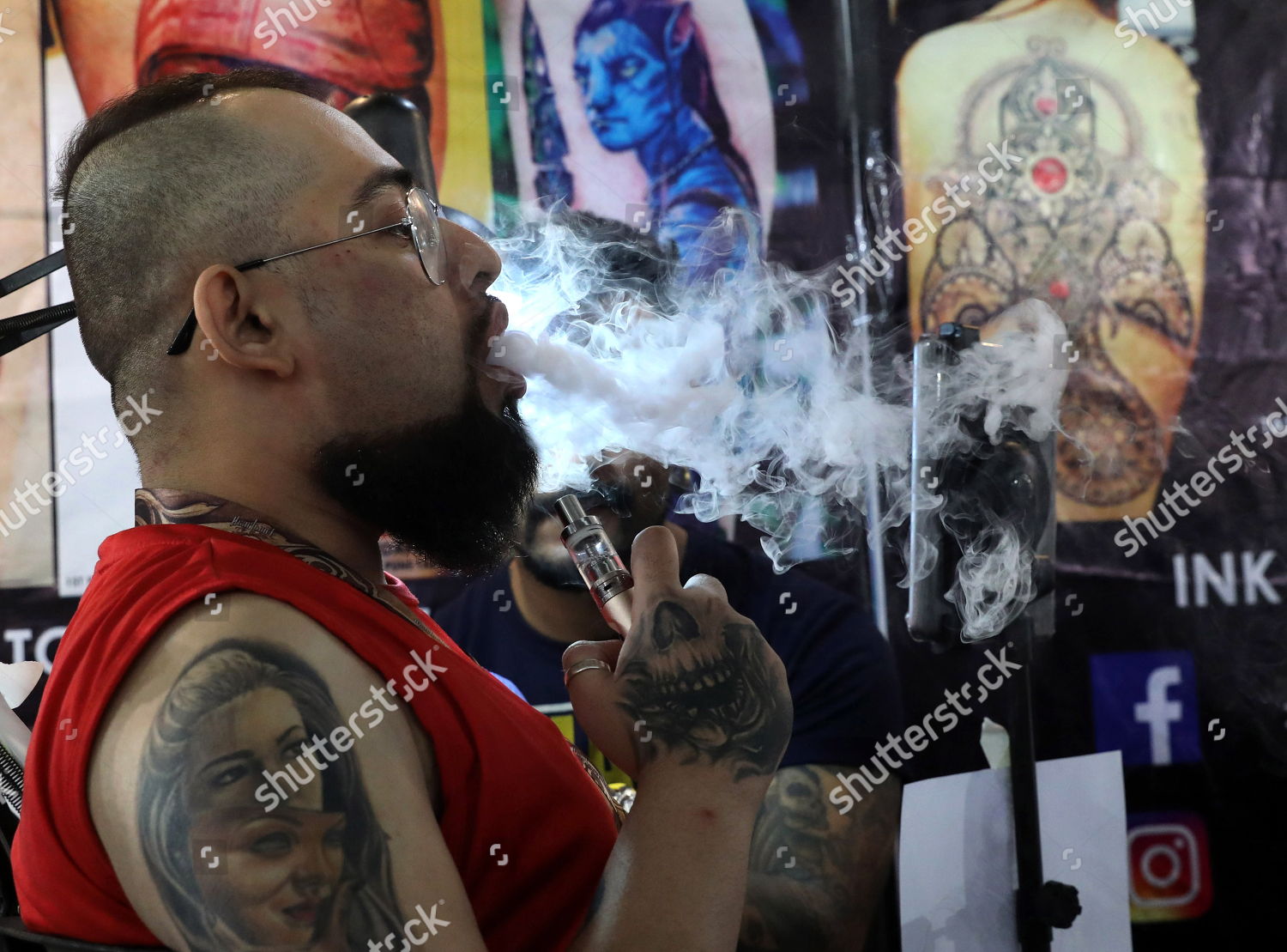 Customer Uses Vaporizer He Gets Tattoo Editorial Stock Photo - Stock ...
