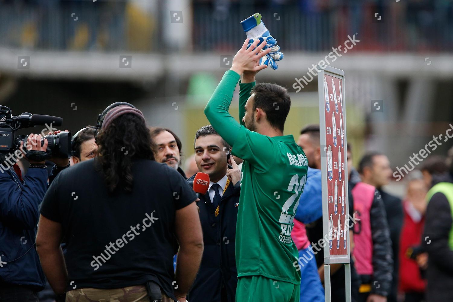 Beneventos Goalkeeper Alberto Brignoli Celebrates His Editorial Stock ...