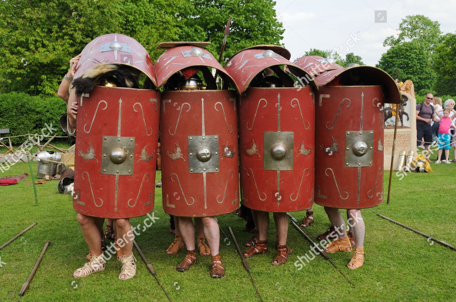 Roman Soldiers Form Tortoise Defensive Position Editorial Stock Photo ...