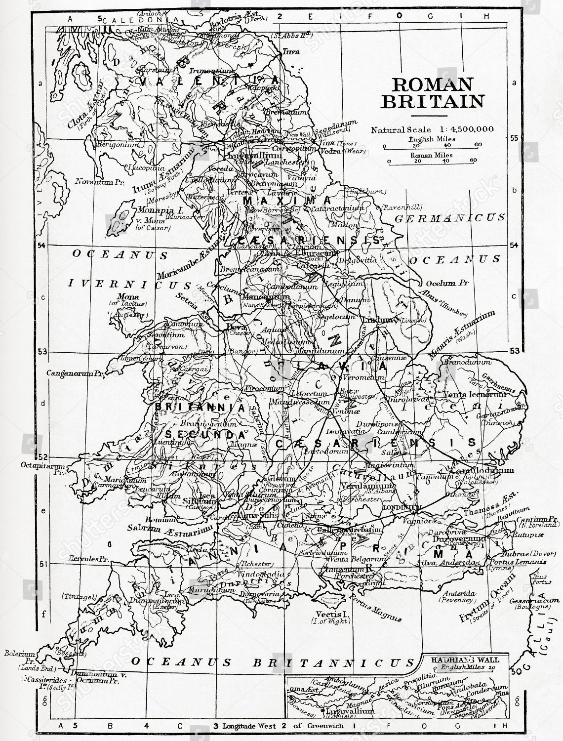 Map Roman Britain Showing Area Island Editorial Stock Photo - Stock ...