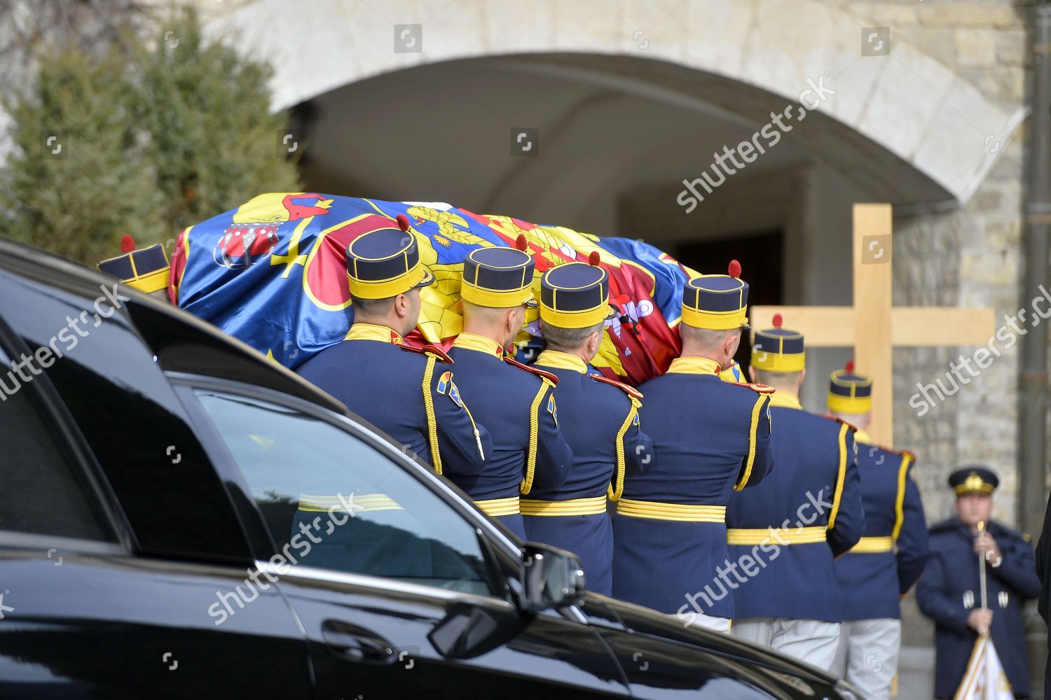 Romanian Guard Regiment Soldier Holds Coffin Editorial Stock Photo ...