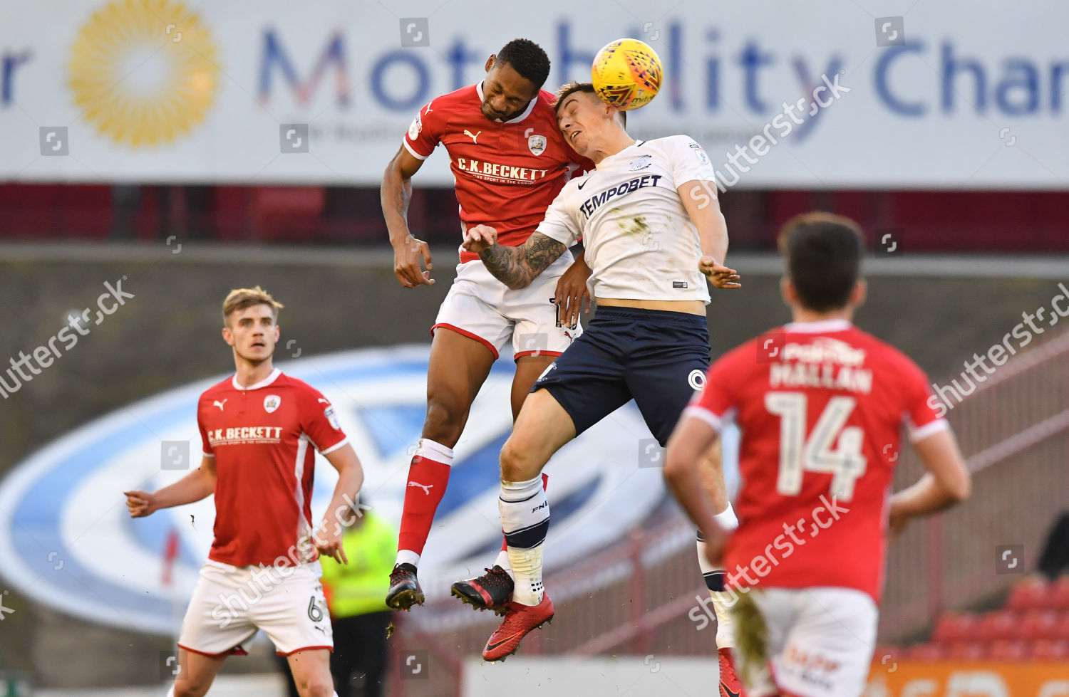 Barnsleys Ethan Pinnock Heads Jordan Hugill Editorial Stock Photo ...