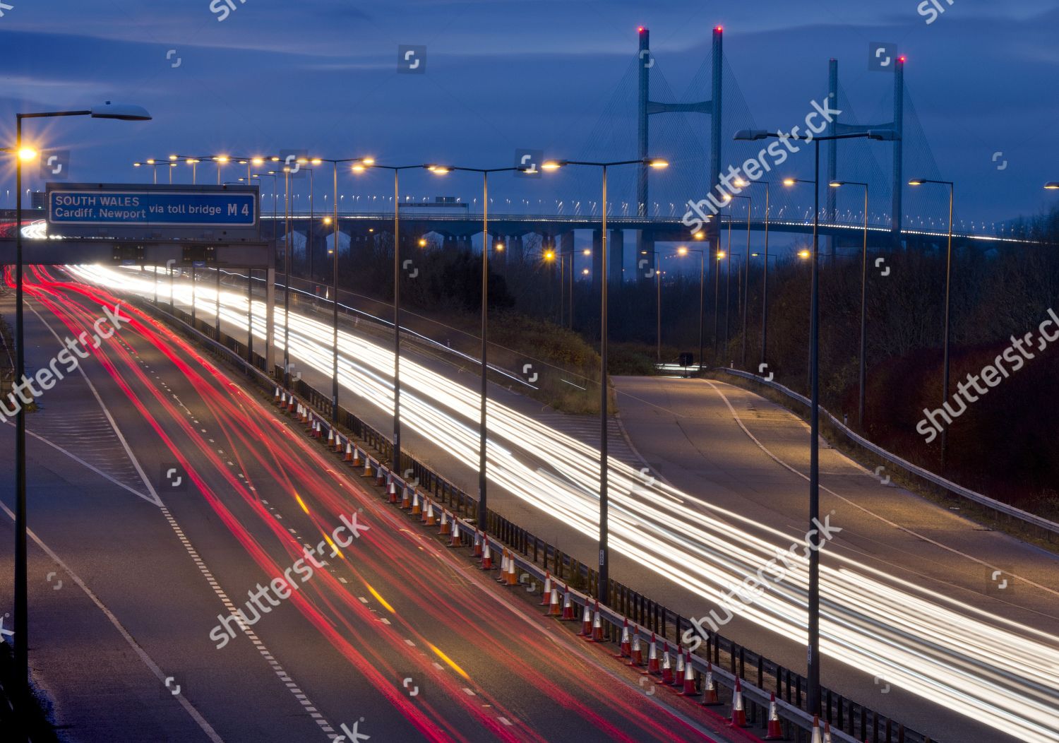 M4 Motorway Looking Toward Severn Bridge Editorial Stock Photo - Stock ...