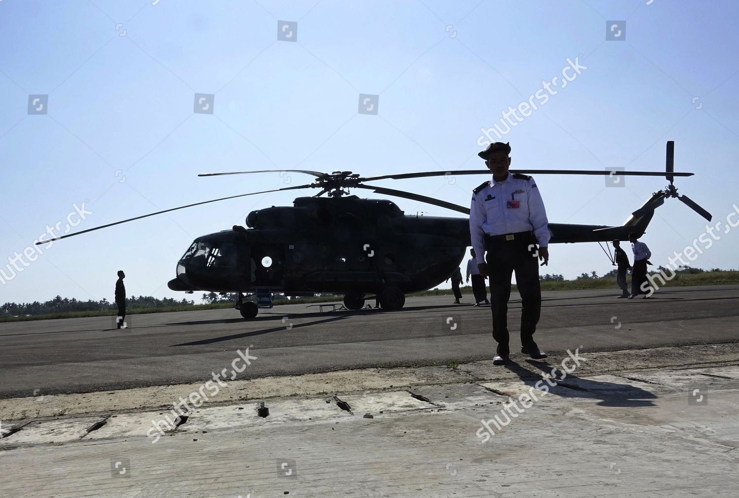 Myanmar Immigration Officer Walks Near Military Editorial Stock Photo ...