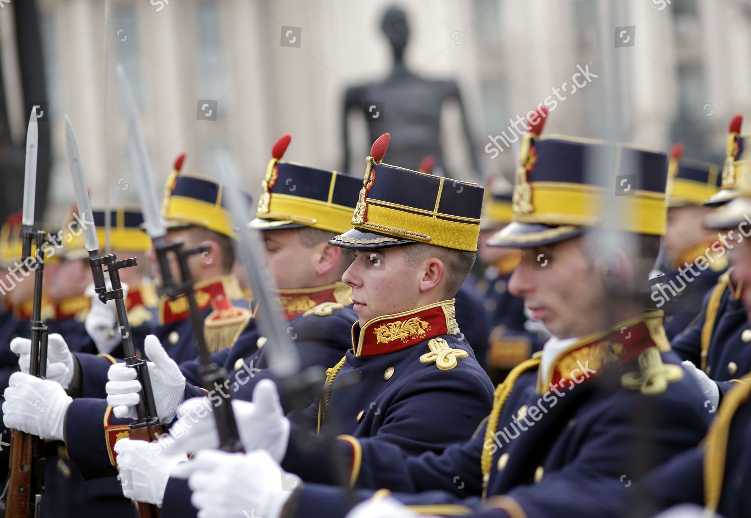 Romanian Honor Guard Soldiers Salute Their Editorial Stock Photo ...