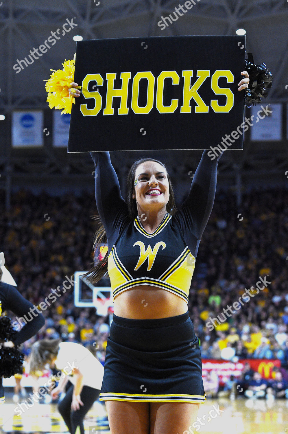 Wichita State Shockers Cheerleader Entertains Crowd Editorial Stock ...
